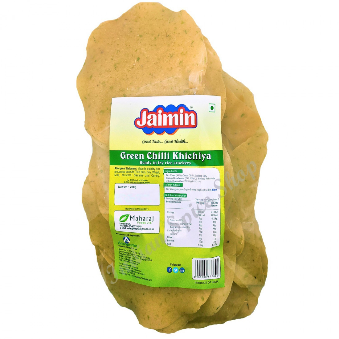 Jaimin Green Chilli Khichiya 200g