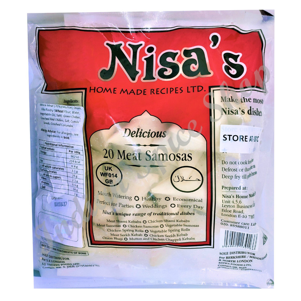 Nisas 20 Meat Samosas 500g